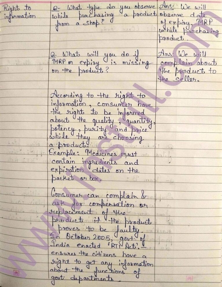 B.Ed Lesson plan on Types of Consumer Rights Free PDF